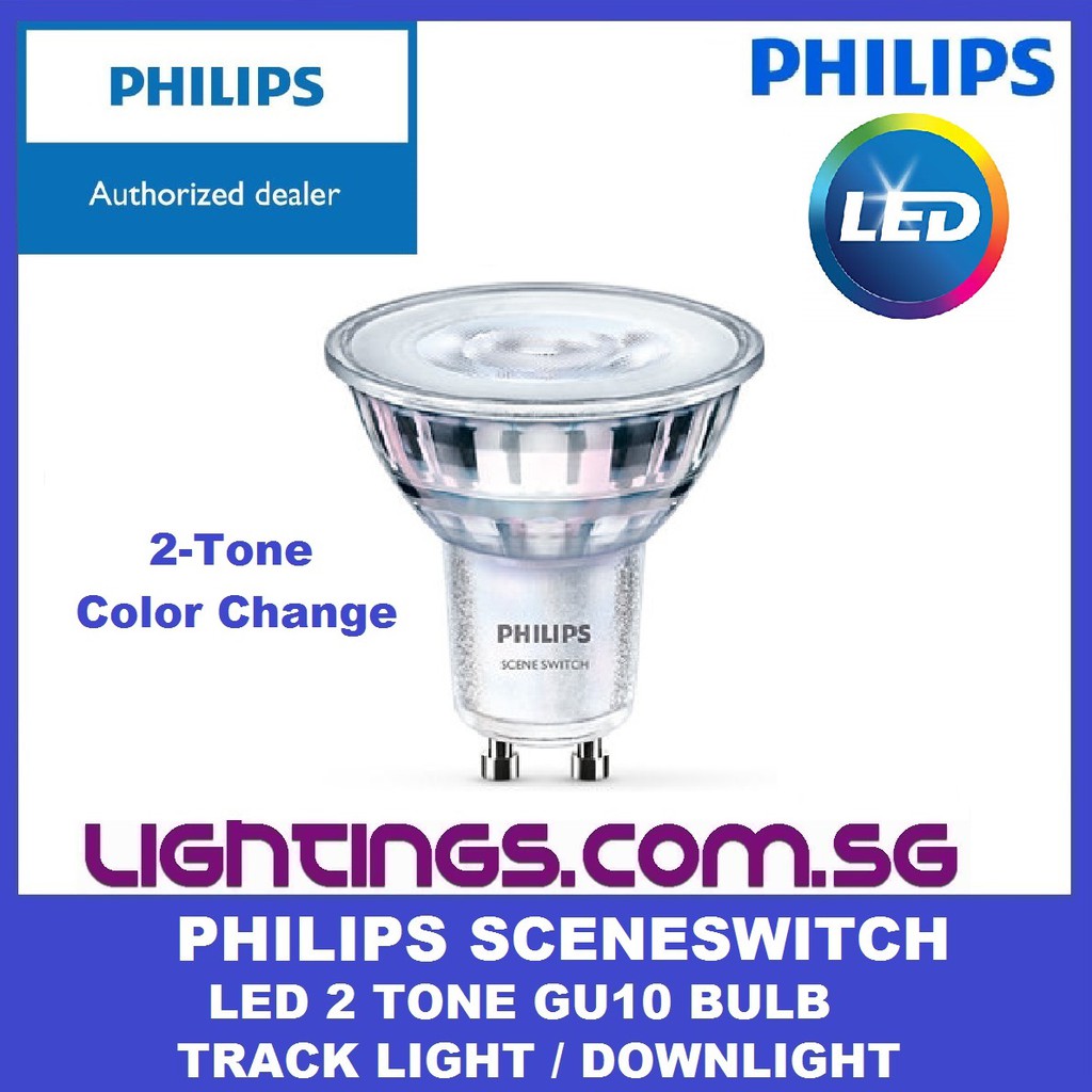 Philips Sceneswitch - LED 2 Tone GU10 Bulb / Track Light / Downlight ...