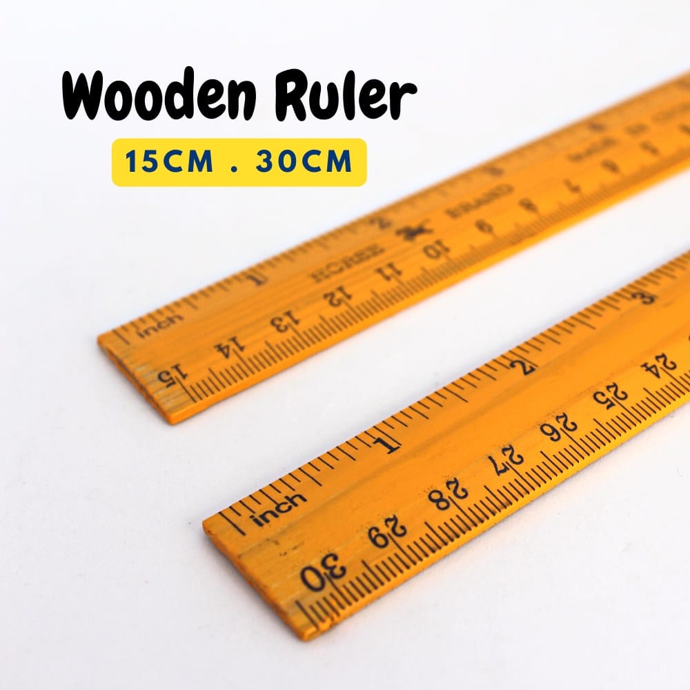 Wooden Ruler/ Wooden Ruler (15cm/30cm/6inch/12inch) | Shopee Singapore
