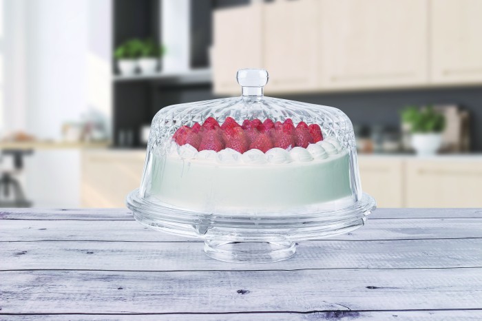 Informa Cake Containers - Cake Dome Glass Pattern W / Lid | Shopee ...