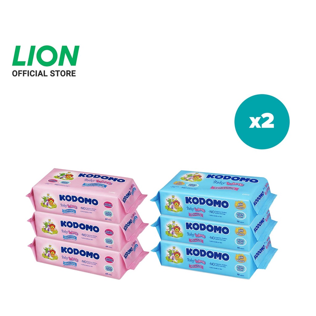 [Bundle of 2] Kodomo Baby Wipes Triple Pack 64s/70s | Shopee Singapore