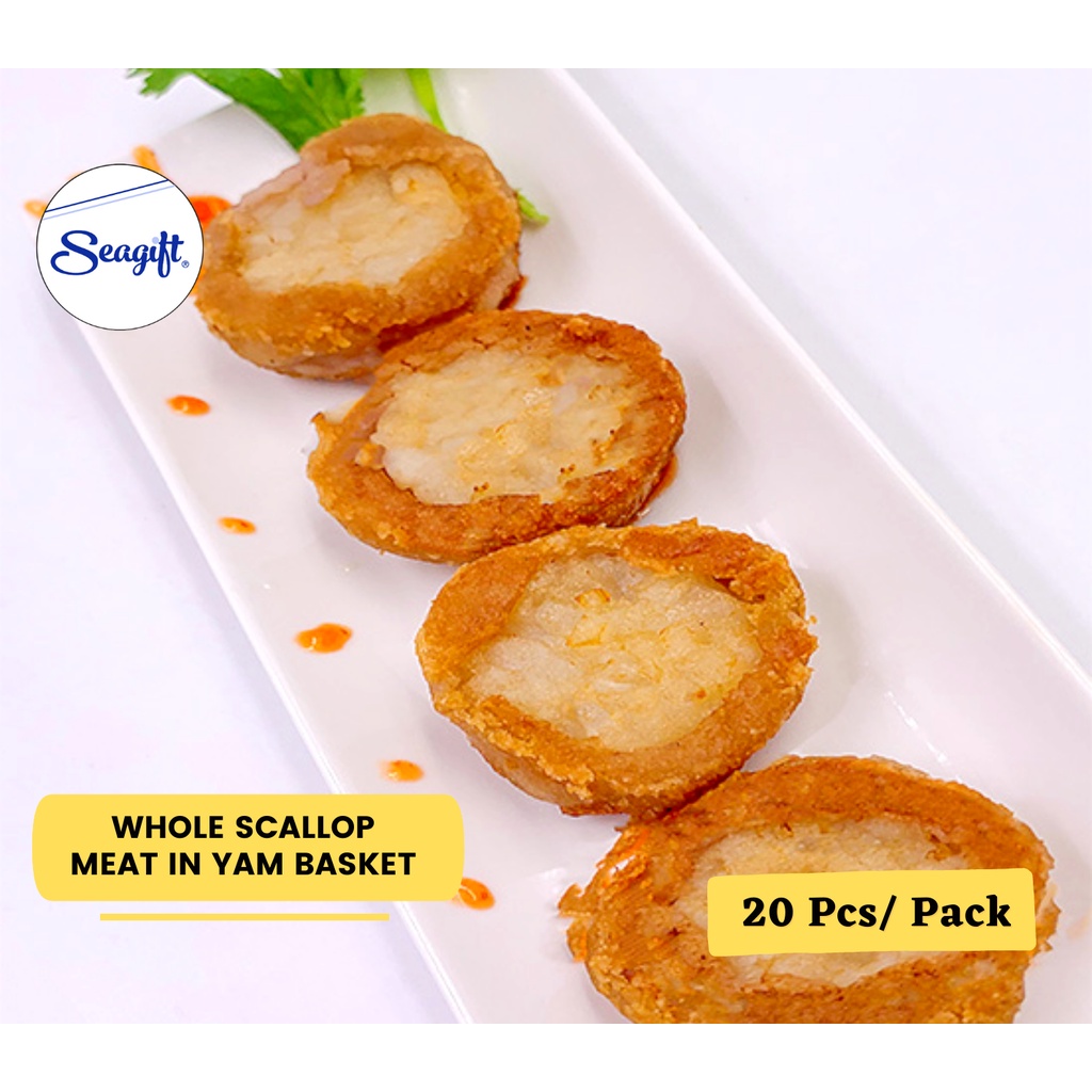 Scallop Yam Basket Frozen seafood Appetizer 芋蓝带子 (20Pcs) | Shopee Singapore