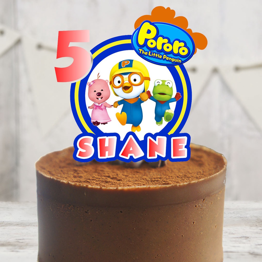 Cake Topper Pororo Birthday Party Baby Shower Wedding Celebration ...