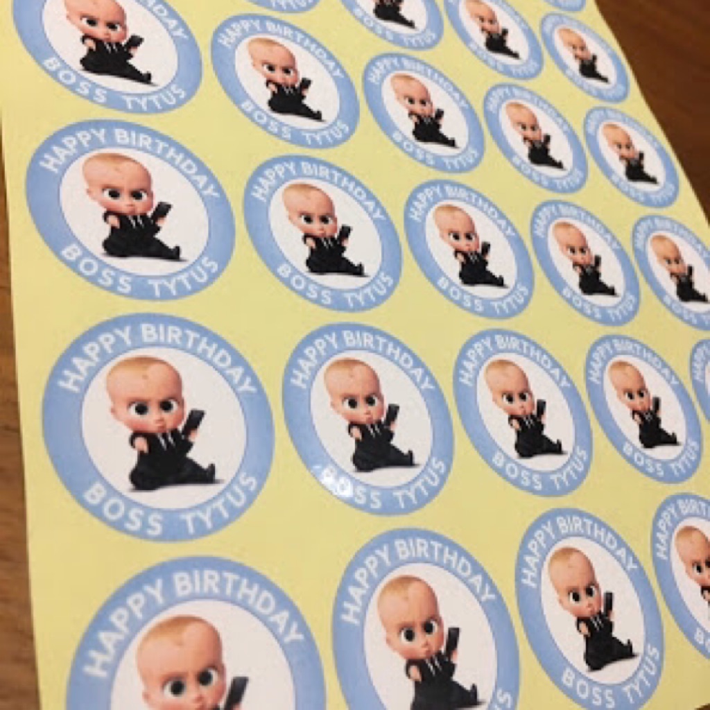 💜 30pc Boss Baby Birthday Kids Stickers Custom | Shopee Singapore