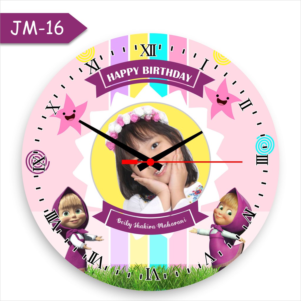 YG Birthday Gift Custom Pink Wall Clock Good Birthday Girl Girl's ...
