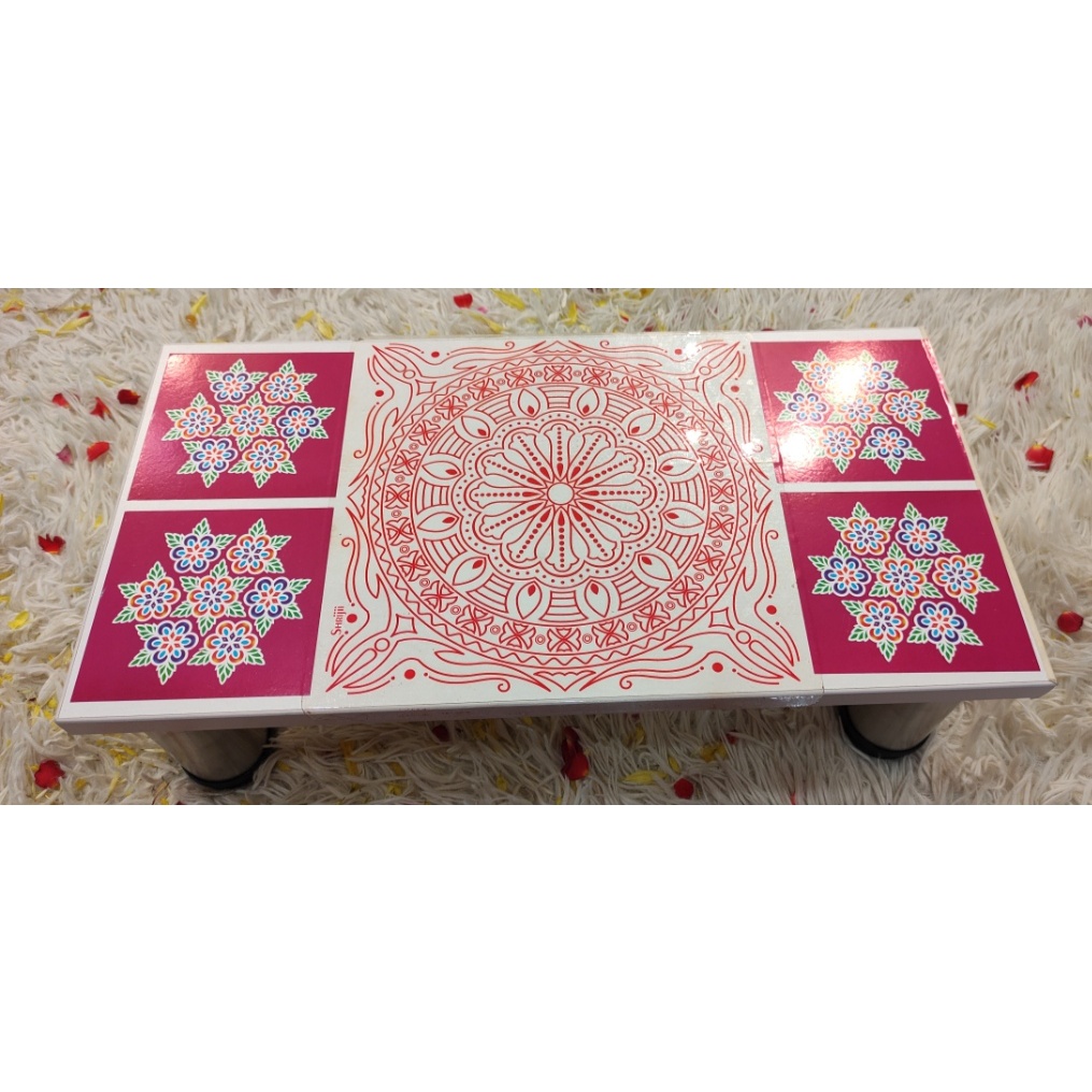 Wooden Pooja Manakattai Chowki Stool for Pooja Wedding Bridal Bangle ...