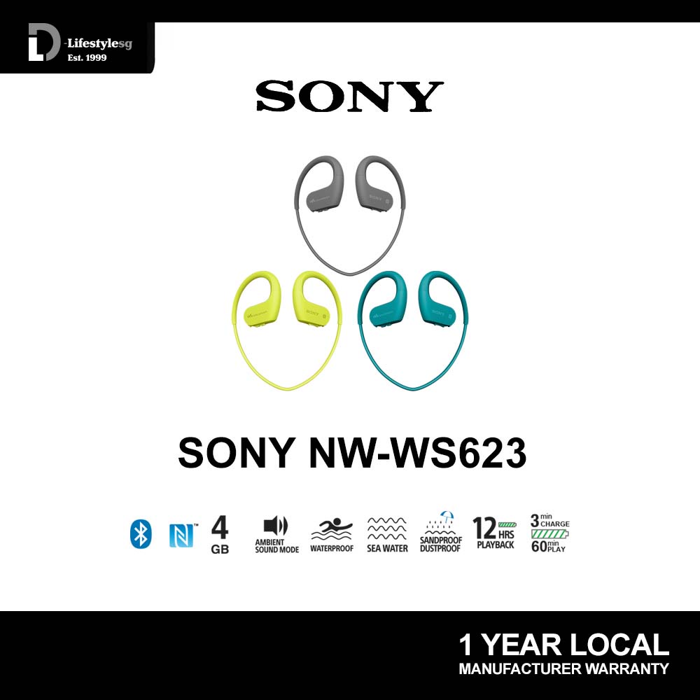 Sony NW-WS623 4GB Wireless Waterproof Walkman + FREE PHILIPS HEADPHONE ...