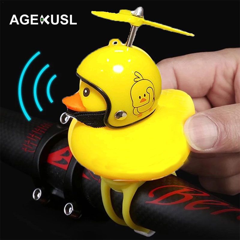 AGEKUSL Bike Bell Cycling Horn Ring With Light Small Yellow Duck Pretty ...