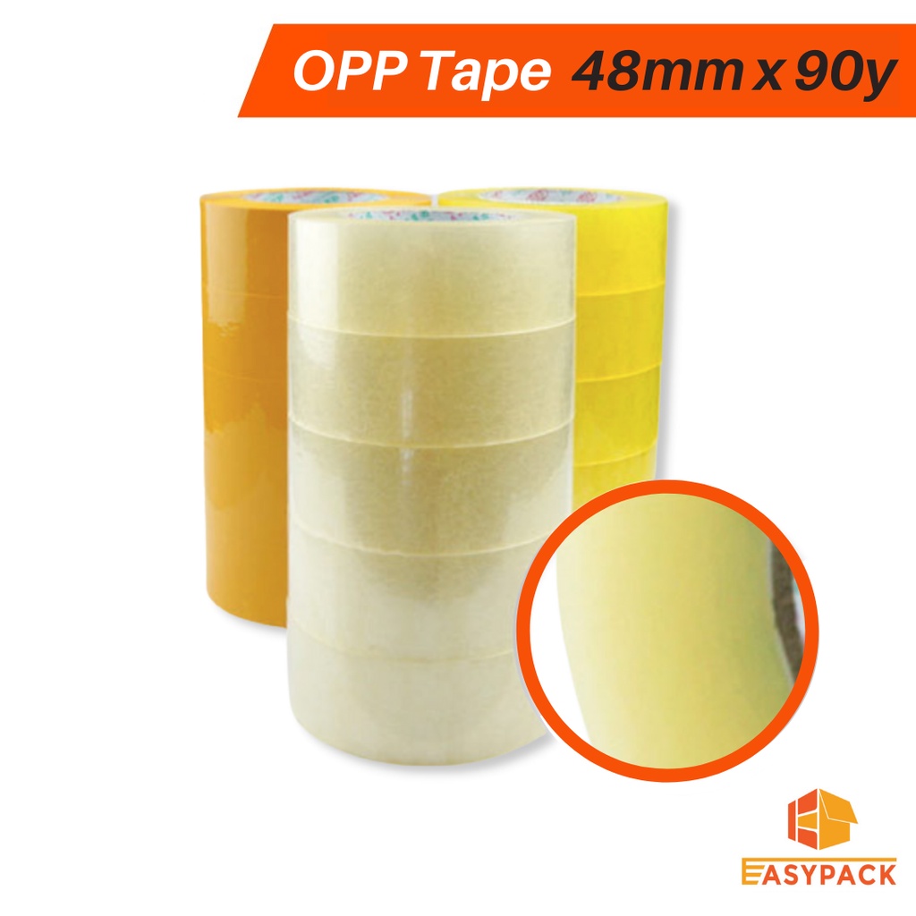 EASYPACK 48mm x 90 y x 45 micron High Quality Transparent Tape OPP ...