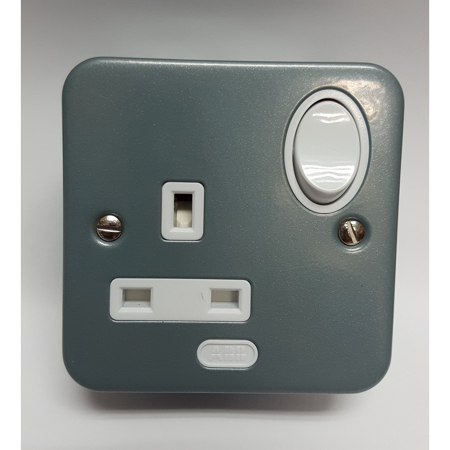 ABB 1 Gang and 2 Gang 13A 250V Metalclad Switch Socket Outlet ...