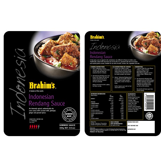 Brahim's Indonesian Rendang Simmer Sauce Instant Paste Brahim Brahims ...