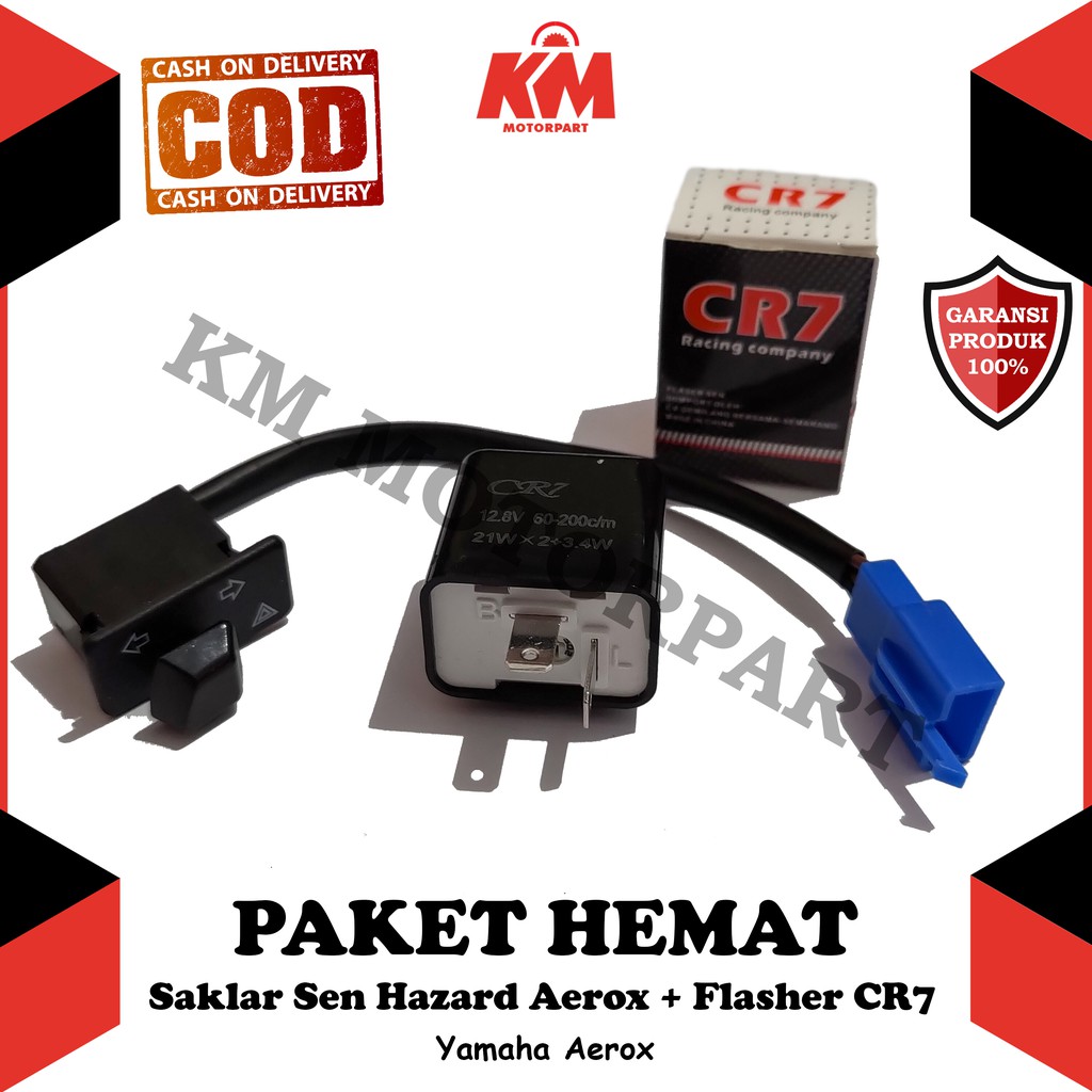 Save Package Of Switch Sen Hazard Aerox 155 And Flasher CR7 Accessories ...