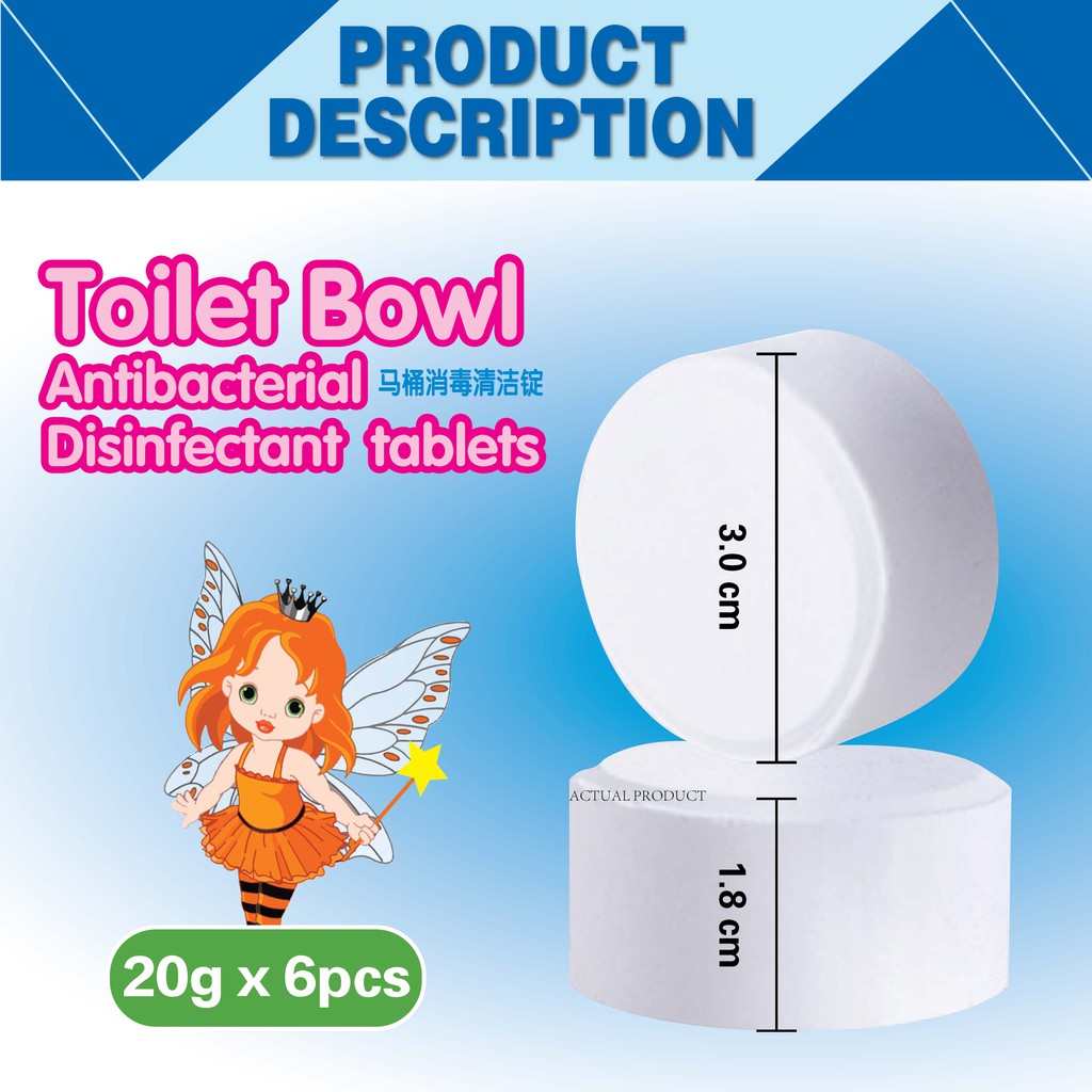 2PACKS Toilet Bowl Cleaner Antibacterial Disinfectant Tablets Kill 99% ...