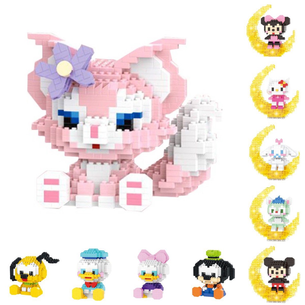 Building Colorful Micro Blocks Set For Lovers Minnie Mickey Goofy ...