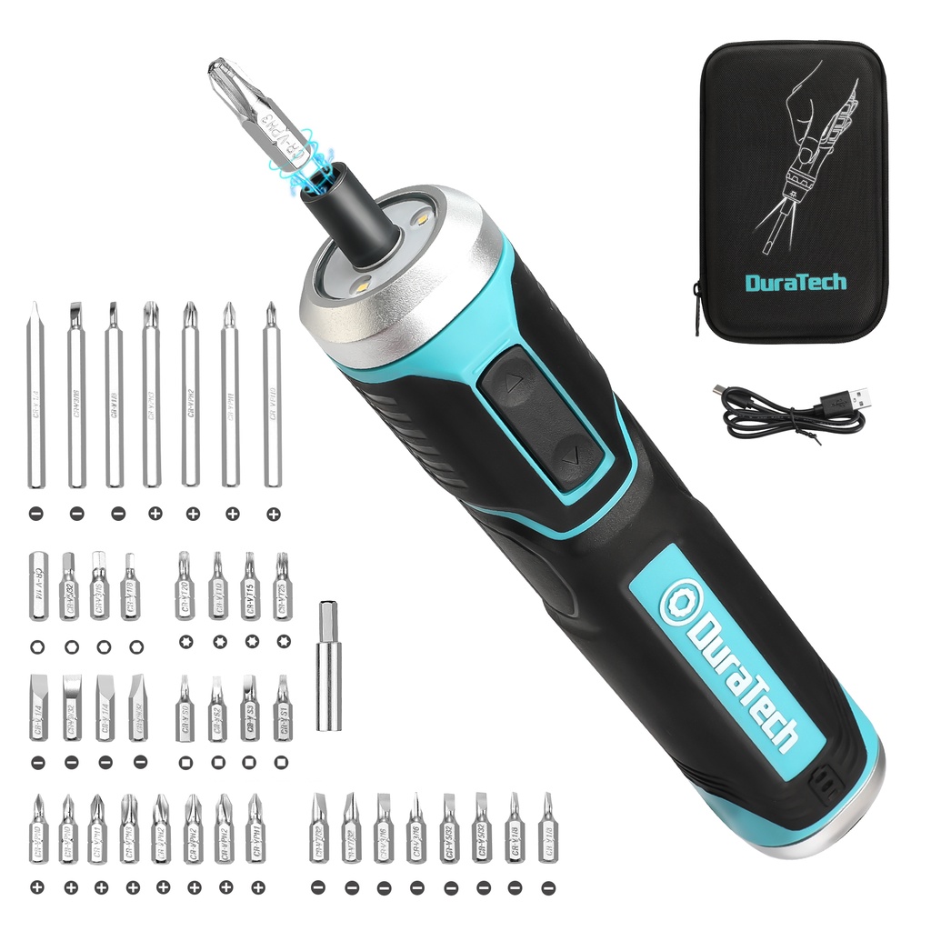 DuraTech 41 Pcs Electric Screwdriver Drill 3.6V Li-ion Cordless ...