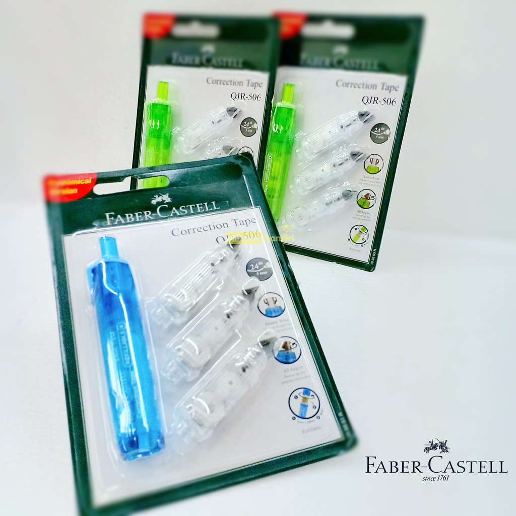 Typex Paper/Correction Tape QjR-506 Faber Castell+3PC REFF. | Shopee ...