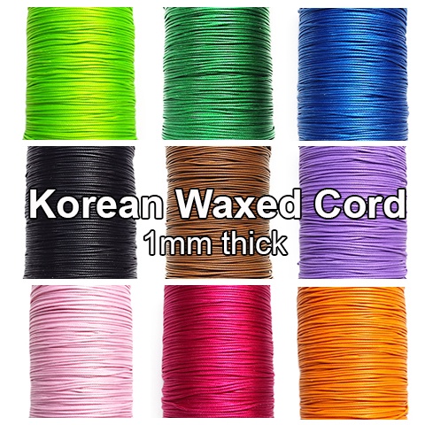5m 1mm Korean wax waxed cord string immitation leather braiding ...