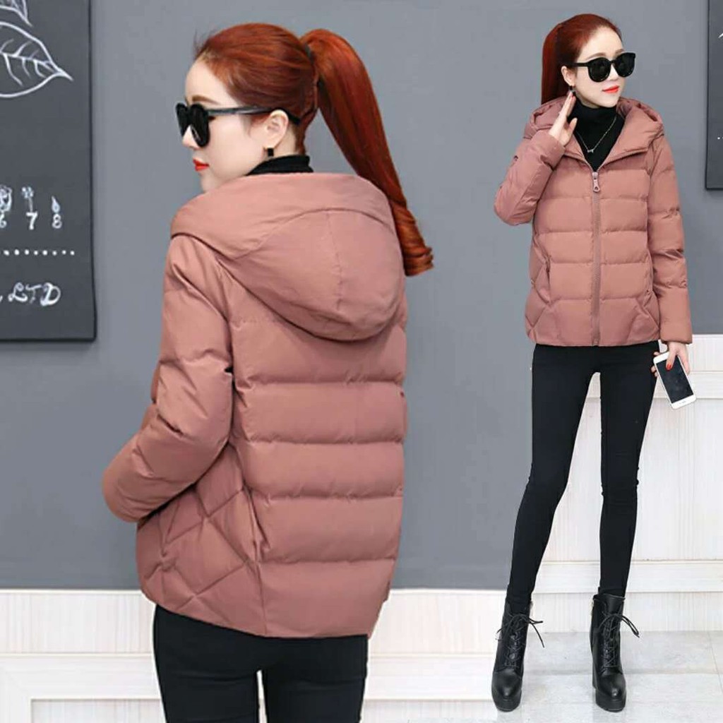 Cotton-Padded Jacket Short Clothing Winter Hooded Padded Down Women's ...