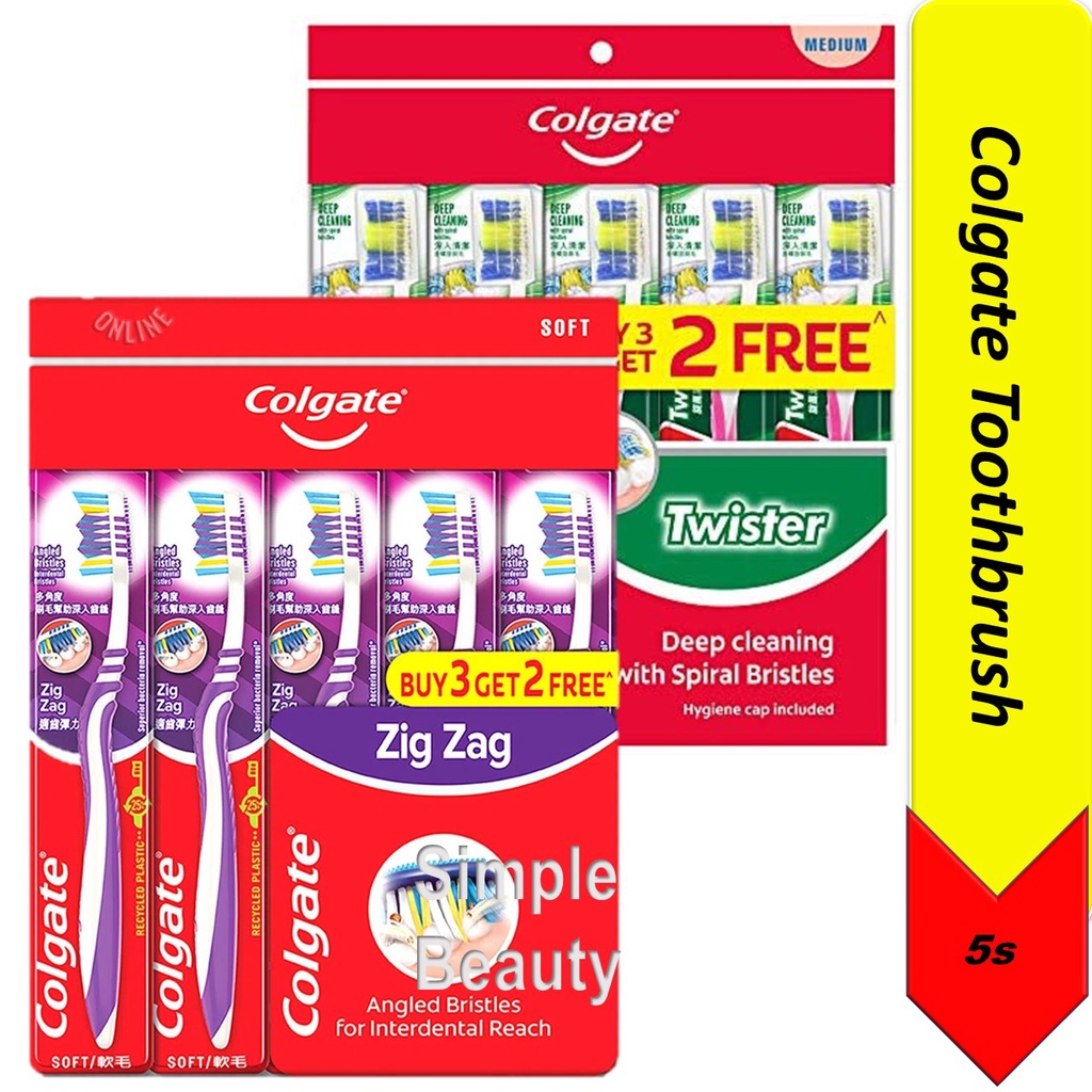 Colgate Zig Zag / Twister Toothbrush, 5s | Shopee Singapore