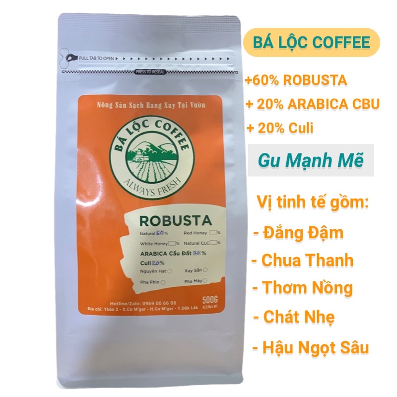 500g Pure coffee with Robusta mixing ratio + 20% Arabica + 20% Culi ...