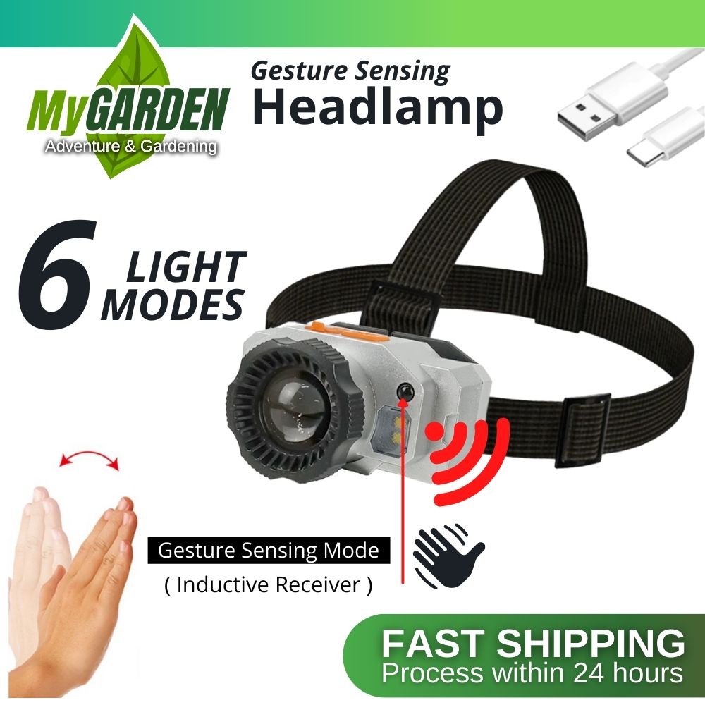 6 Modes USB Rechargeable Motion Sensor On Off Headlamp Powerful LED ...
