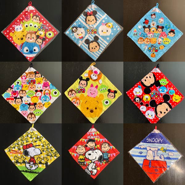 Cartoon Square Towel Handkerchief (30x30) with hanging loop Tsum Mickey ...