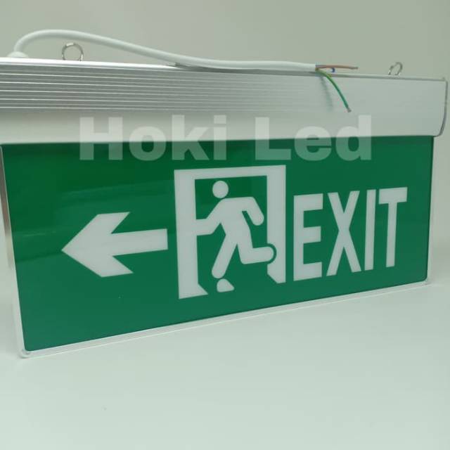 Acrylic Led Exit Light Image of People running emergency emergency ...