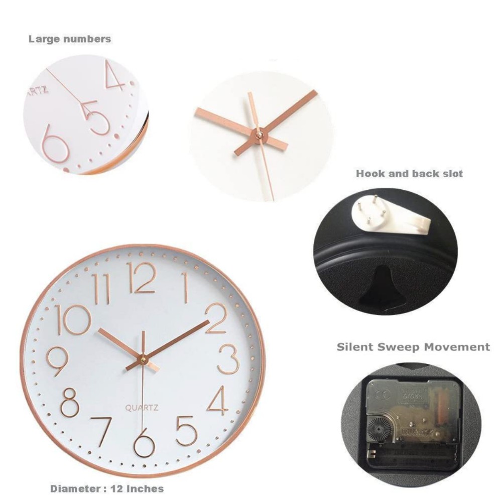 【SG】12in Wall Clock 30cm Silent Non-Ticking Clocks Quartz Clock for ...