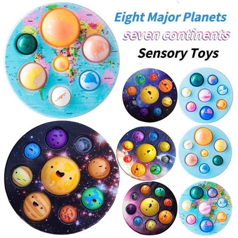 Planet Push Bubble Pop It Fidget Toys Solar System Simple Fidget Toy ...