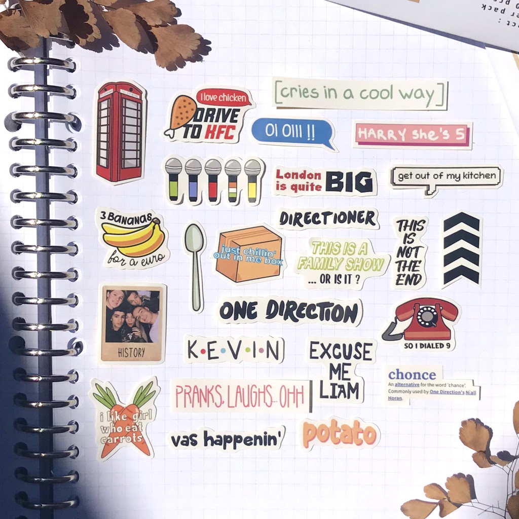 One Direction / 1D motif stickers (25 pcs) for LETTERING HP LAPTOP ...
