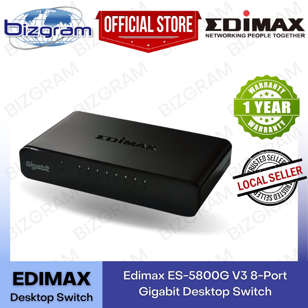 Edimax ES-5800G V3 8-Port Gigabit Desktop Switch (Local SG Warranty ...