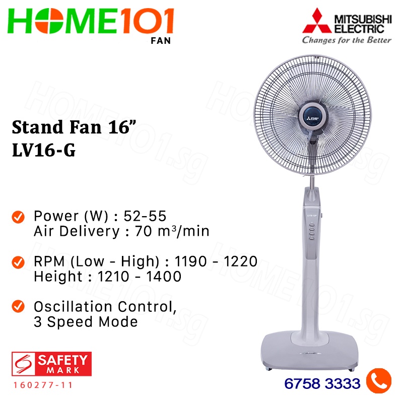 Mitsubishi Living Fan 16 LV16-G | Shopee Singapore