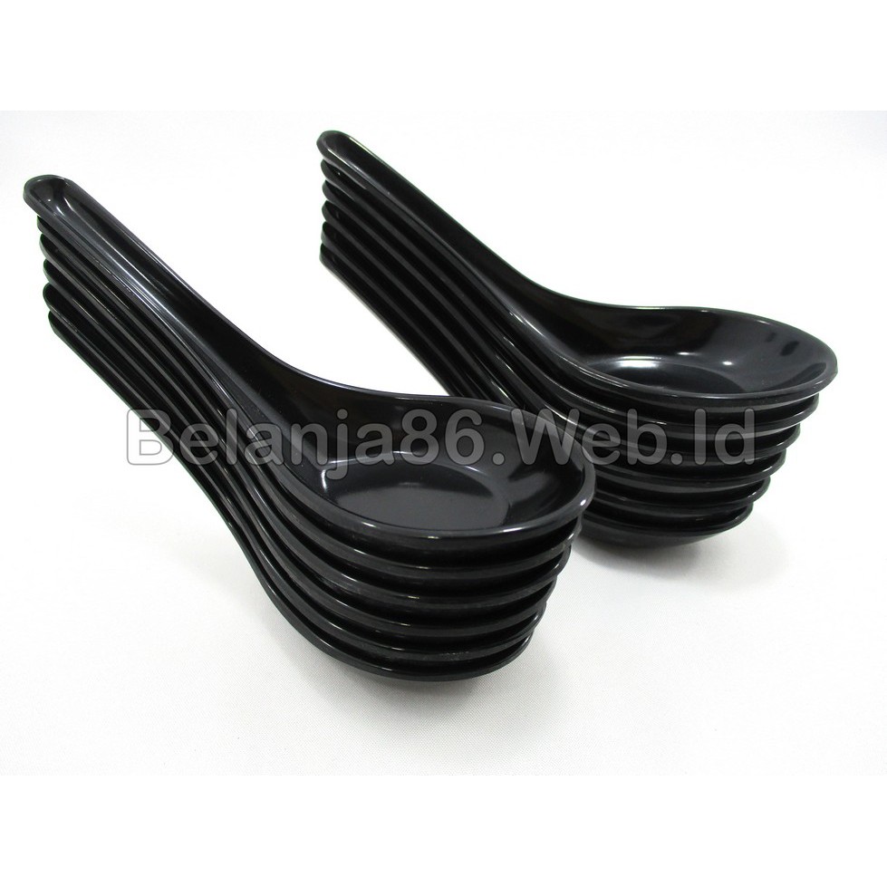 12 pcs Duck Spoon - Melamine Soup Spoon - Black | Shopee Singapore