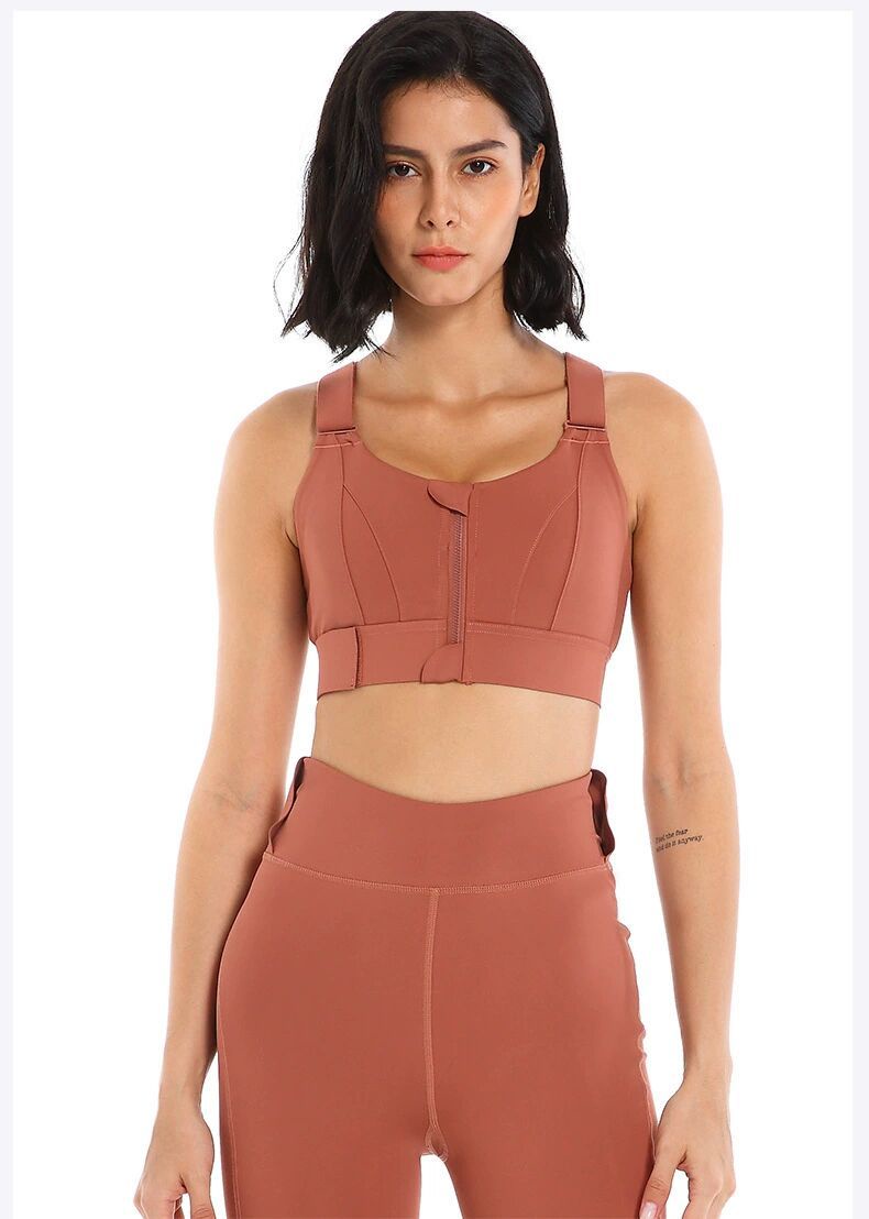 Fit.HER Magic Velcro Sports Bra Freely Adjustable Large Zipper Vest ...
