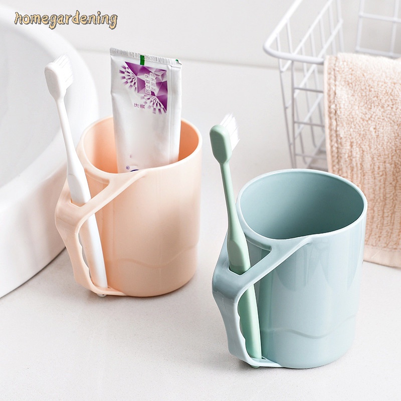 Plastic Mug with Handle Couple Tooth Toothbrush Holder Cylinder Cup ...