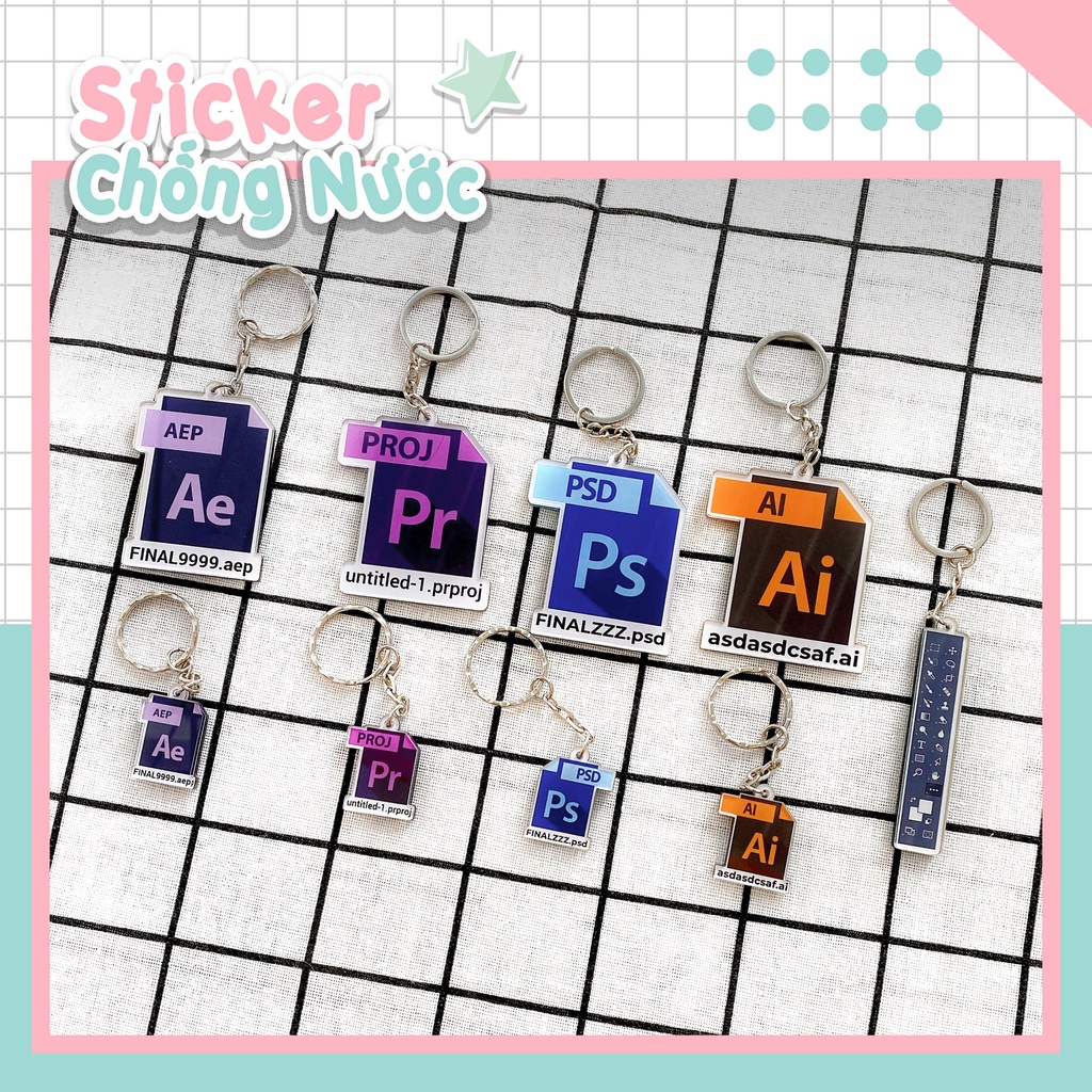 Adobe Keychains, photoshop Keychains, designer Keychains | Shopee Singapore