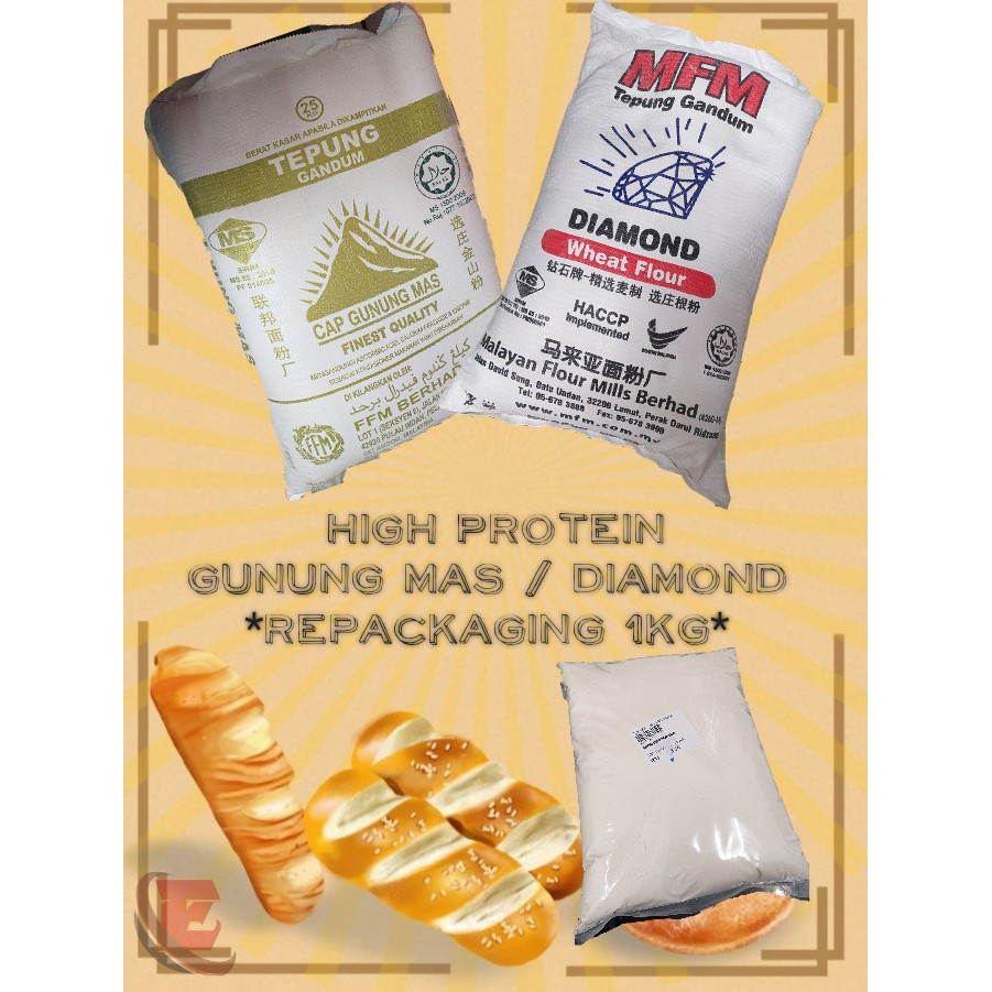 1KG | 500G HIGH PROTEIN FLOUR / BREAD FLOUR / TEPUNG ROTI 1KG | 500G ...