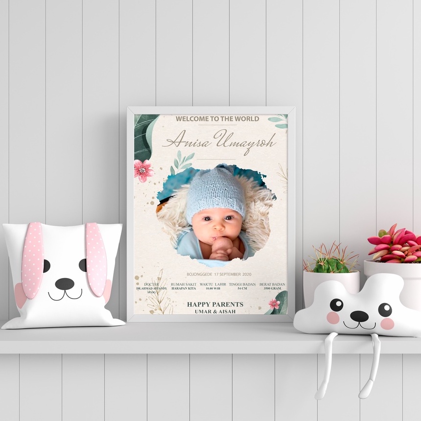 Baby biodata Photo Frames Print Glass Frames/Photo Frames Display Photo ...