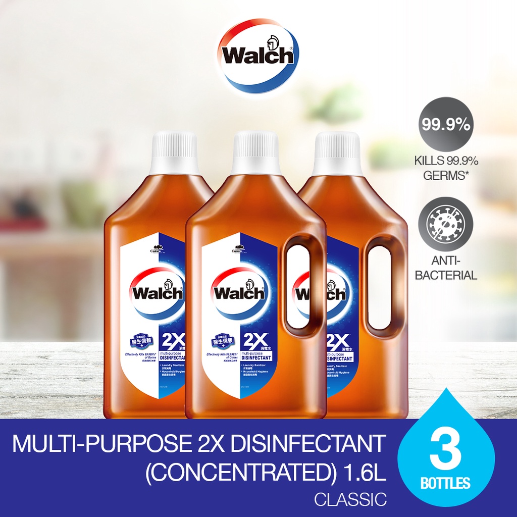 Walch® Multi-Purpose 2X Concentrated Disinfectant 1.6L x 3 Bottles ...