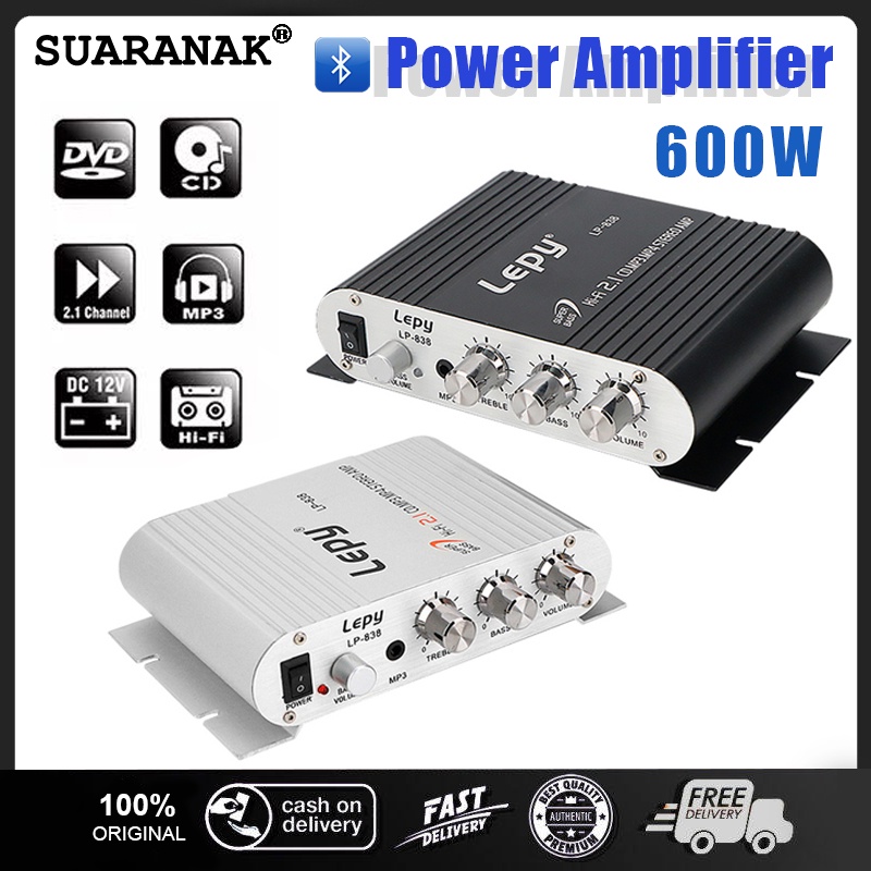 Power Amplifier 600W Bluetooth Subwoofer Amplifier 15W*2+20W 2.1 ...