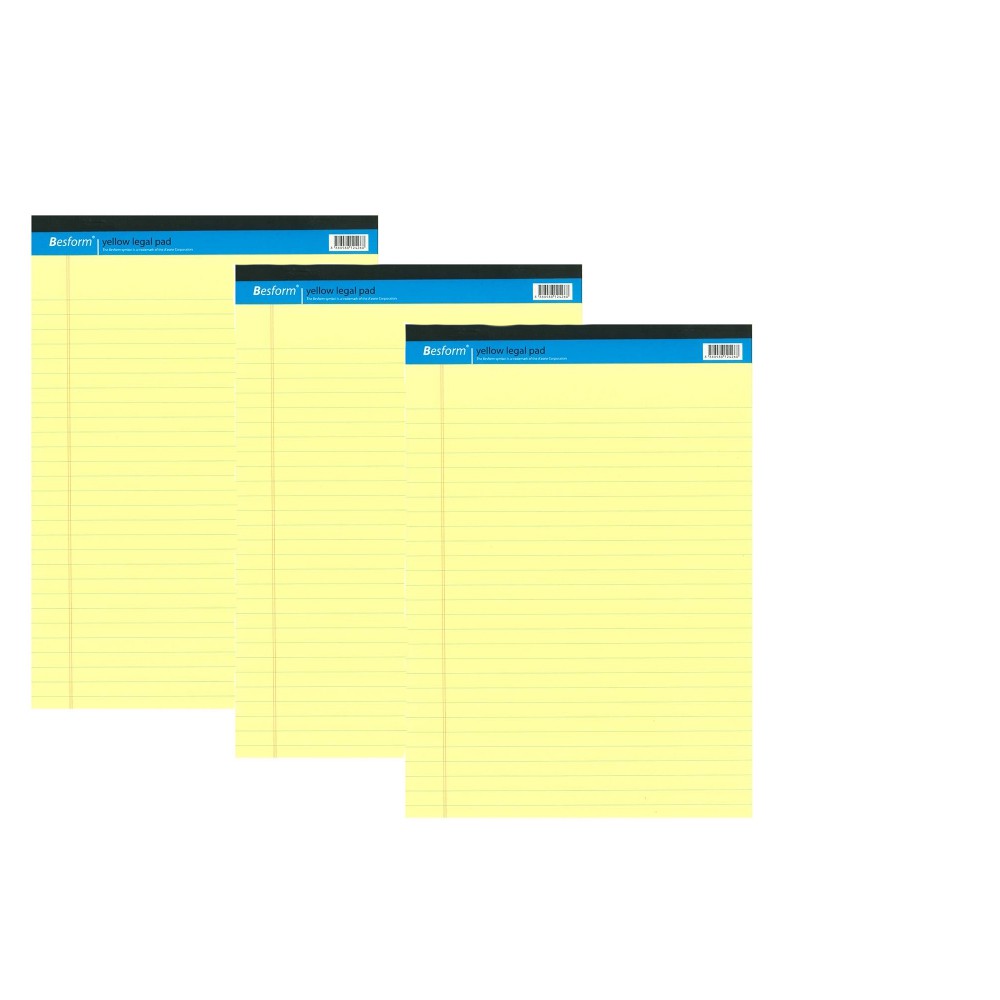 [3 pads] Yellow Legal Pad / Yellow Exam Pad A4 size with Lines (50 ...