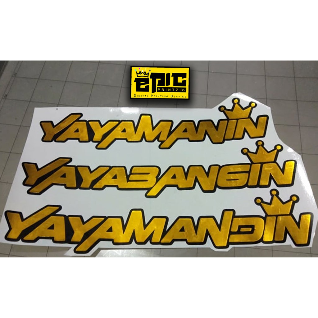 YAYAMANIN GOLD CHROME STICKERS (CAR & MOTORCYCLE DECALS + More Sizes ...