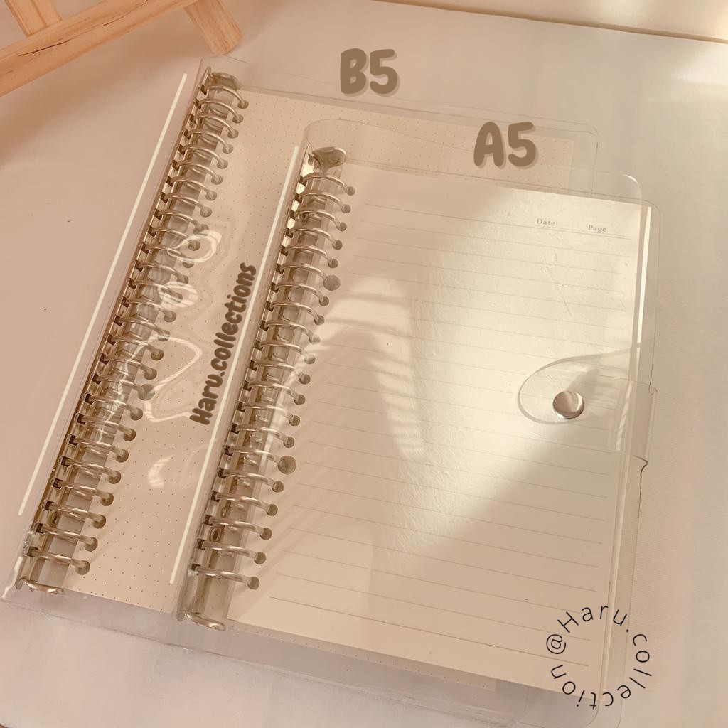 [HARU] B5 A5 Cover Binder Transparent Binder Clear Transparent Journal ...
