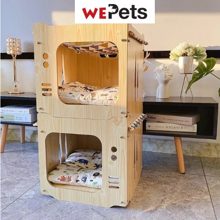Wooden Bed Cat bed with cushion stackable bed [Ready Stocks] | Shopee ...