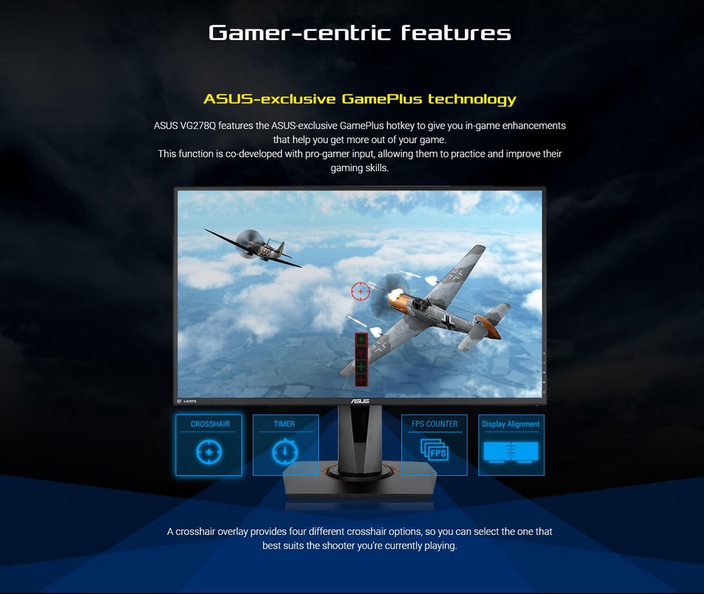 ASUS VG278Q Gaming Monitor - 27inch, Full HD, 1ms, 144Hz, G-SYNC ...