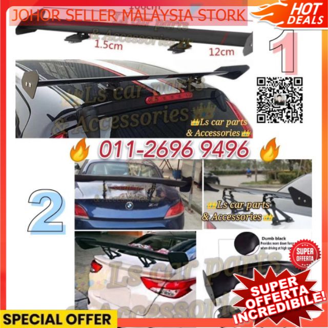 GT Wing Spoiler Hi LOW Rear Trunk Boot Roof Adjustable Car Racing ...