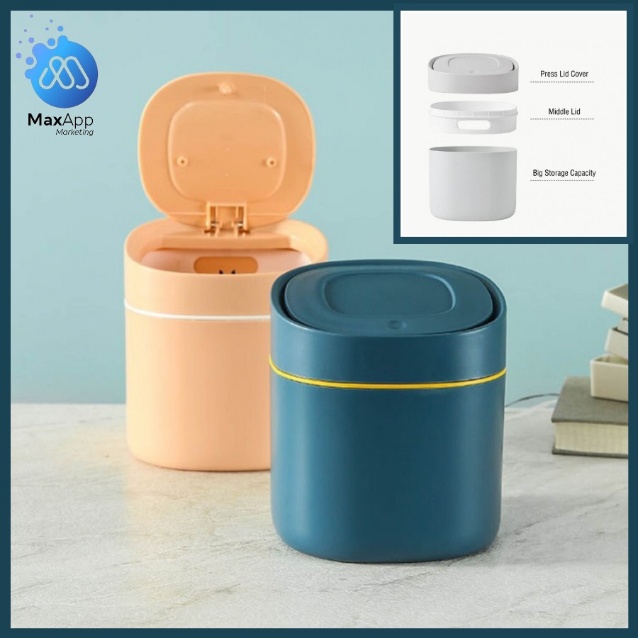 Mini Desktop Trash Bin Office Table Small Waste Bin Basket Mini Rubbish ...