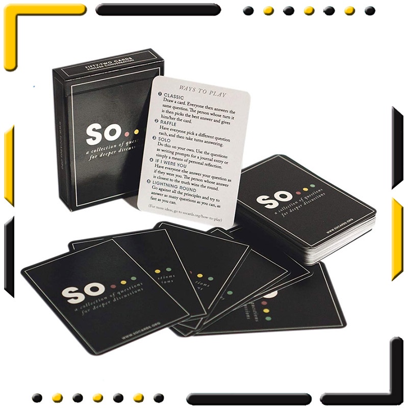 So Cards Game (Volume Two) Deep Conversation Starters Party Game ...