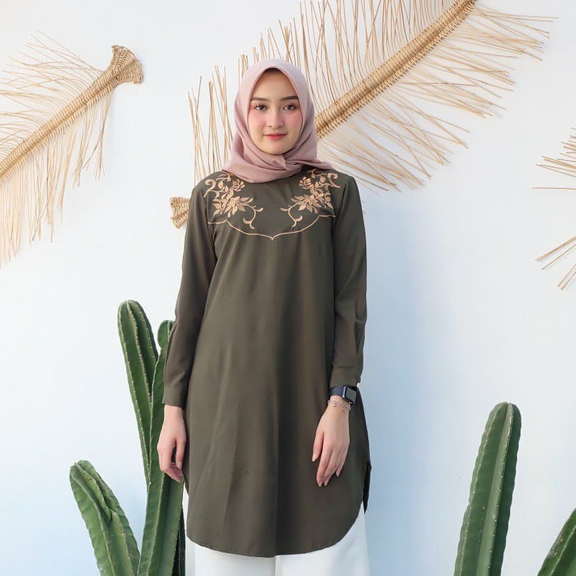 HITAM Nayya top gamis latest gamis tops Women's tunic tunics teenage ...