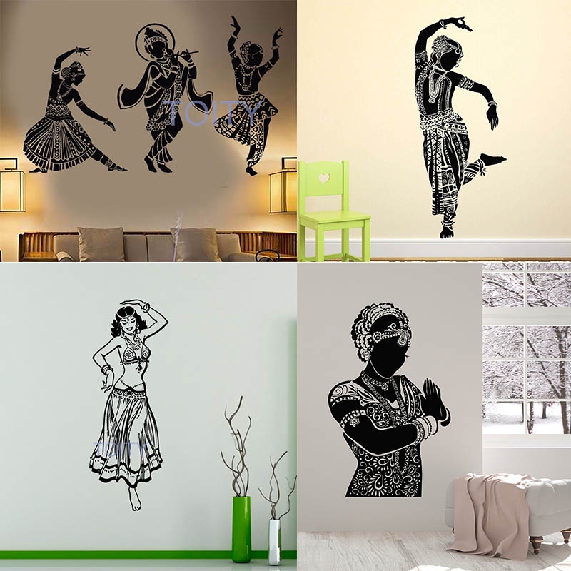 Wall Sticker Indian India Bayadere Dance Dancers Girls Bharathanatiyam ...