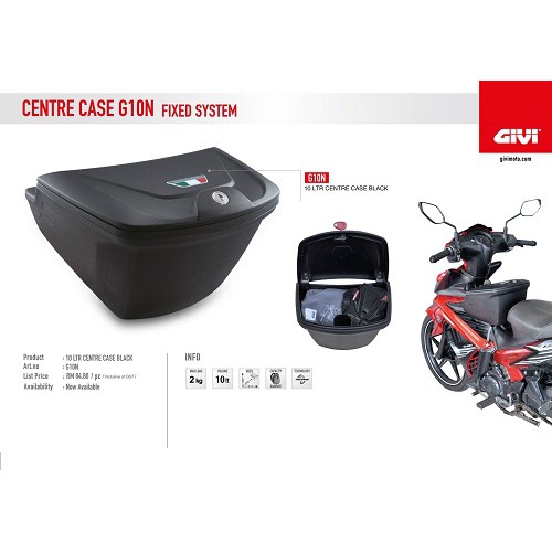GIVI CENTER BOX FOR YAMAHA LC135 V2 /V3/V4/V5/V6 (WITH FITTING KIT ...